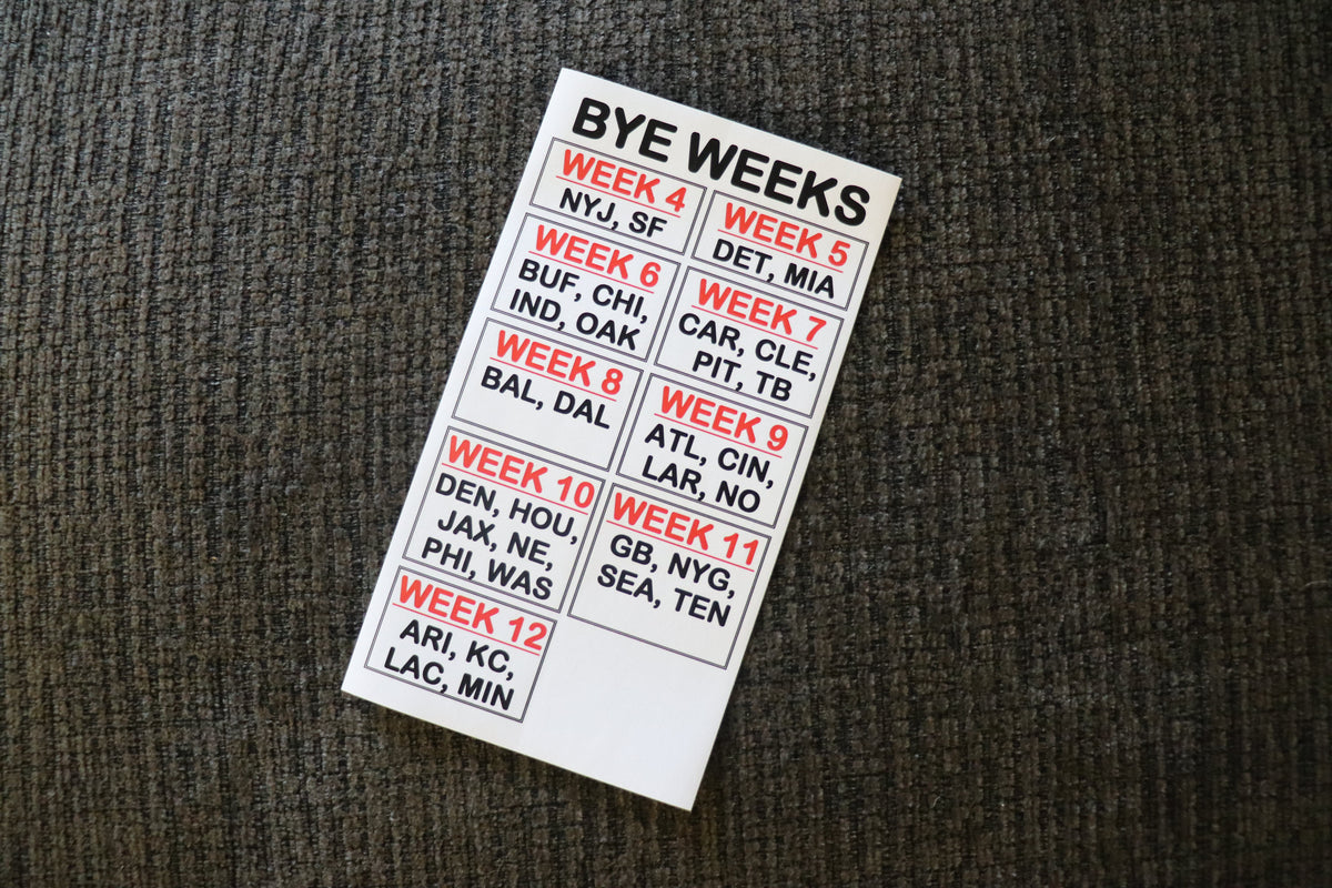 Fantasy Football: Bye Week Label – FJ Fantasy Sports